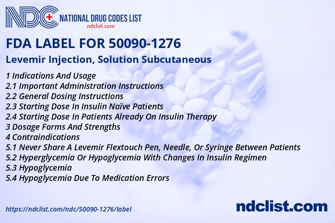 FDA Label for Levemir Injection, Solution Subcutaneous - Indications ...
