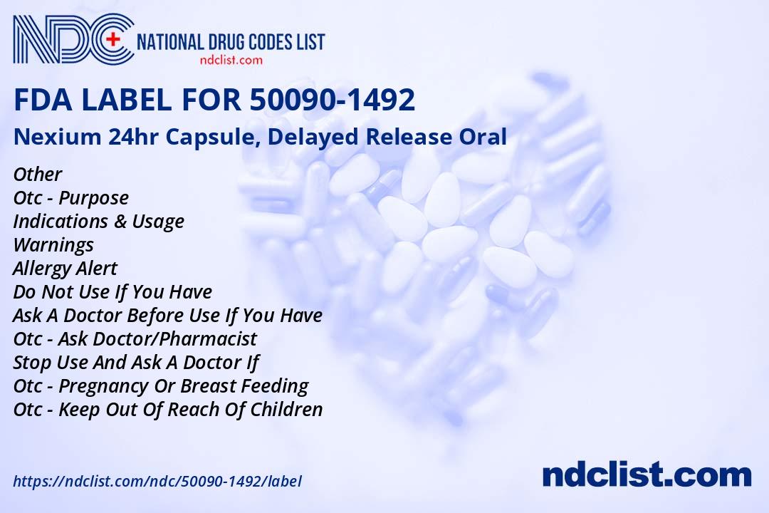 Nexium 24hr- FDA Label NDC50090-1492