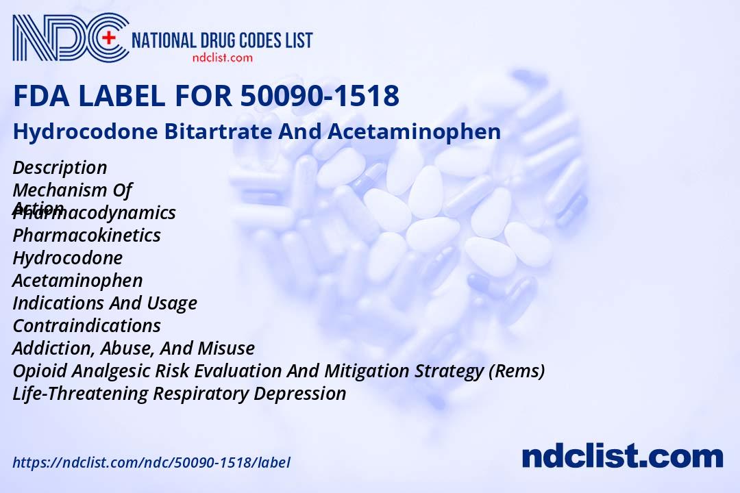 FDA Label for Hydrocodone Bitartrate And Acetaminophen - Indications ...