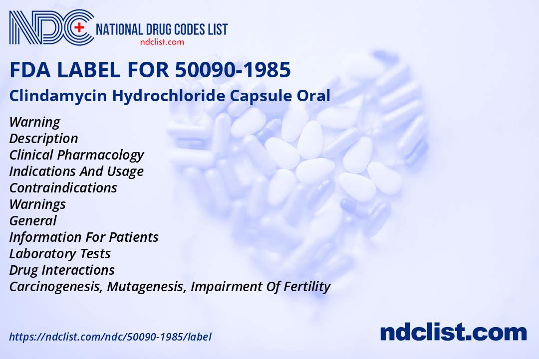 FDA Label for Clindamycin Hydrochloride Capsule Oral - Indications ...