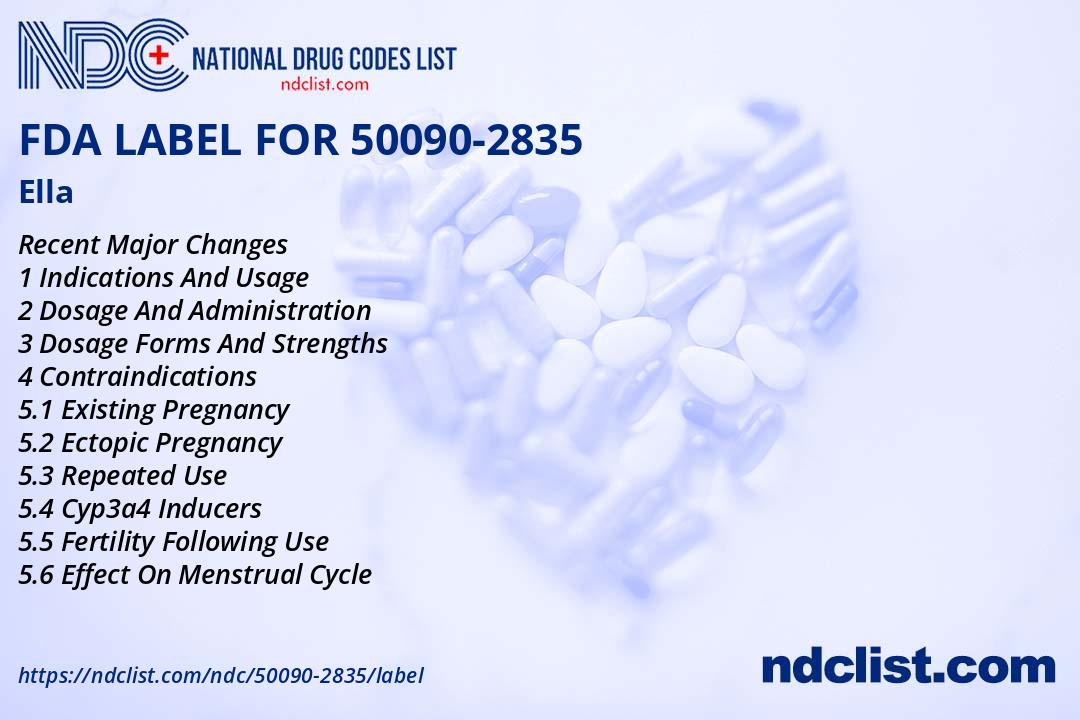 FDA Label for Ella - Indications, Usage & Precautions