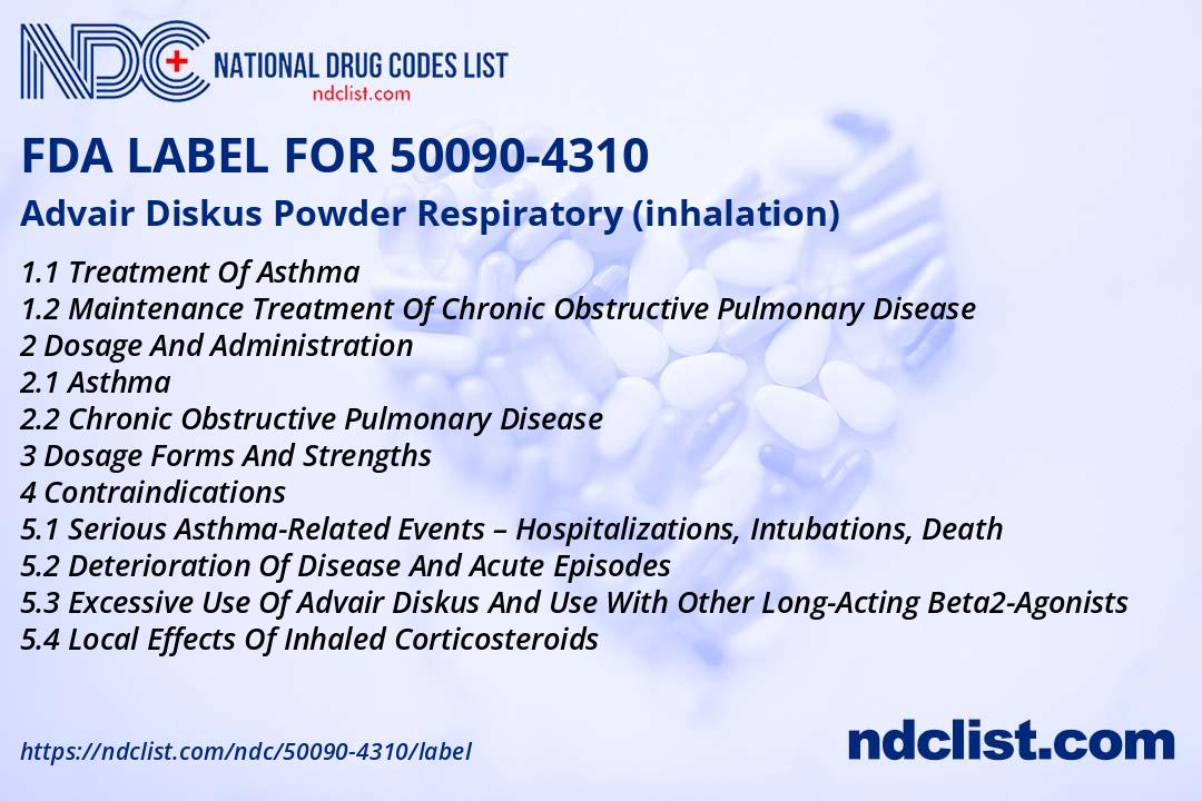FDA Label for Advair Diskus Powder Respiratory (inhalation ...
