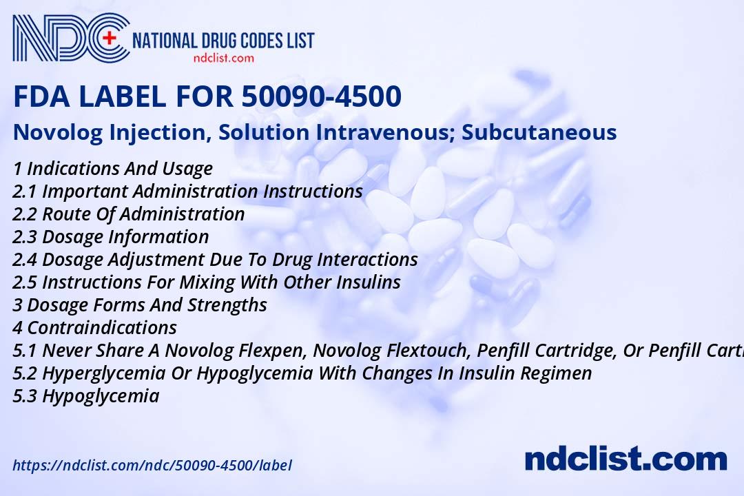 Novolog Injection, Solution FDA Label - NDC 50090-4500