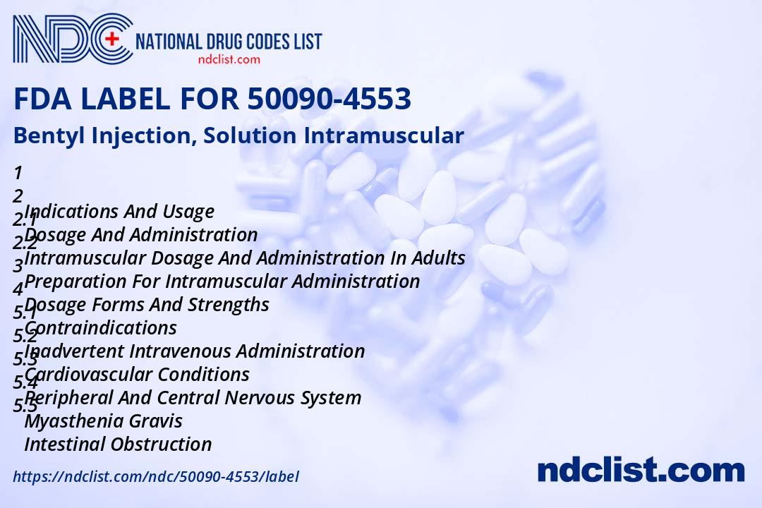 FDA Label for Bentyl - Indications, Usage & Precautions