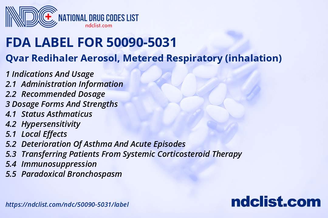 FDA Label for Qvar Redihaler Aerosol, Metered Respiratory (inhalation ...
