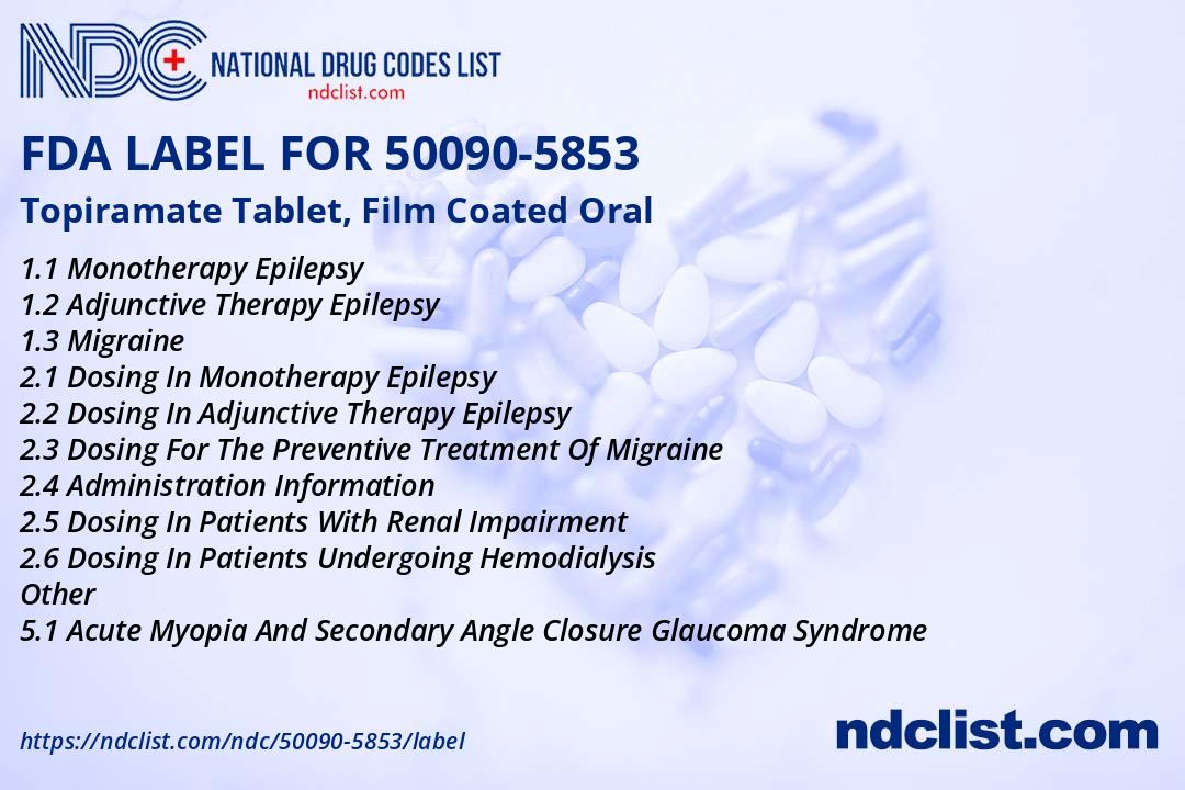 FDA Label for Topiramate Tablet, Film Coated Oral - Indications, Usage ...
