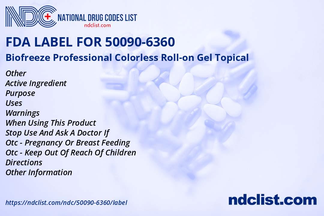 FDA Label for Biofreeze Professional Colorless Roll-on Gel Topical ...