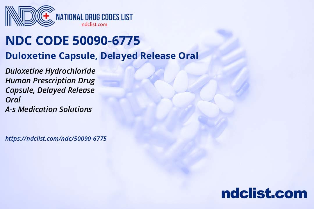 NDC 50090-6775 Duloxetine Capsule, Delayed Release Oral