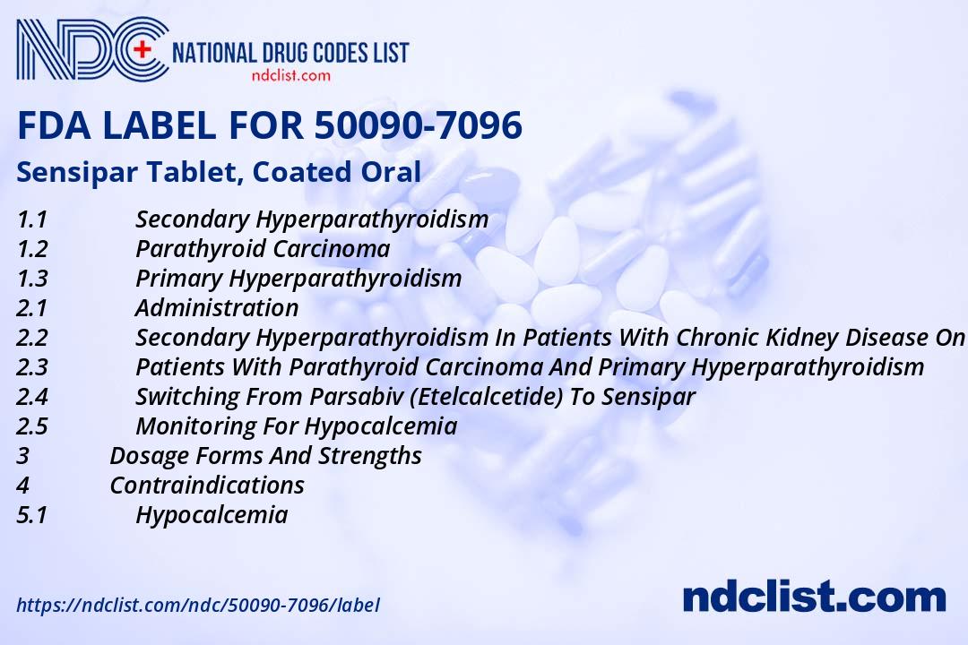 FDA Label for Sensipar Tablet, Coated Oral - Indications, Usage ...