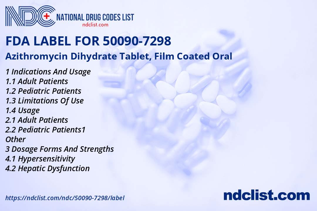 FDA Label for Azithromycin Dihydrate Tablet, Film Coated Oral ...