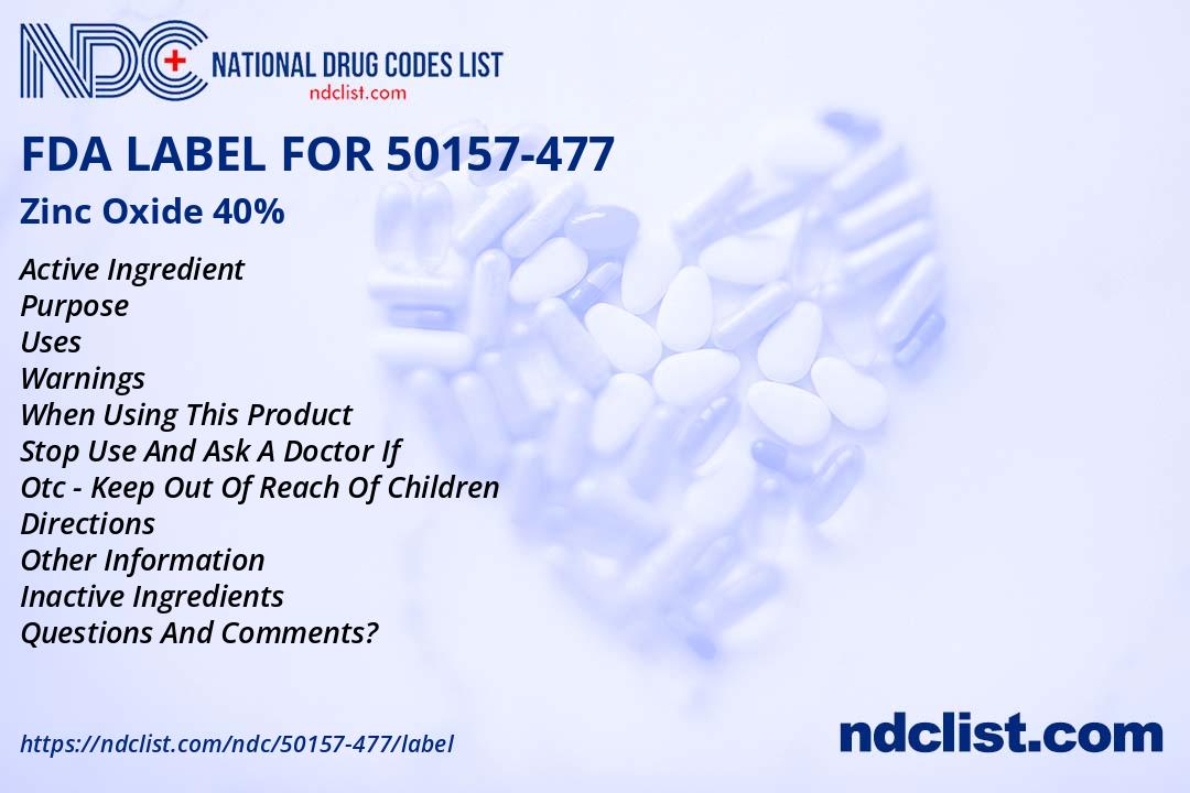 FDA Label for Zinc Oxide 40% - Indications, Usage & Precautions