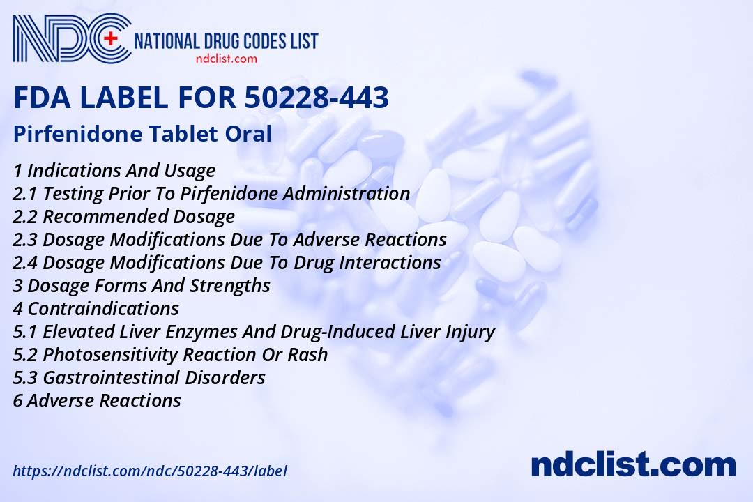 FDA Label for Pirfenidone Tablet Oral - Indications, Usage & Precautions
