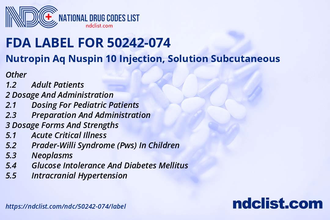 FDA Label for Nutropin Aq Nuspin 10 Injection, Solution Subcutaneous ...