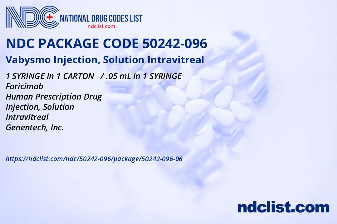 NDC Package 50242-096-06 Vabysmo Injection, Solution Intravitreal