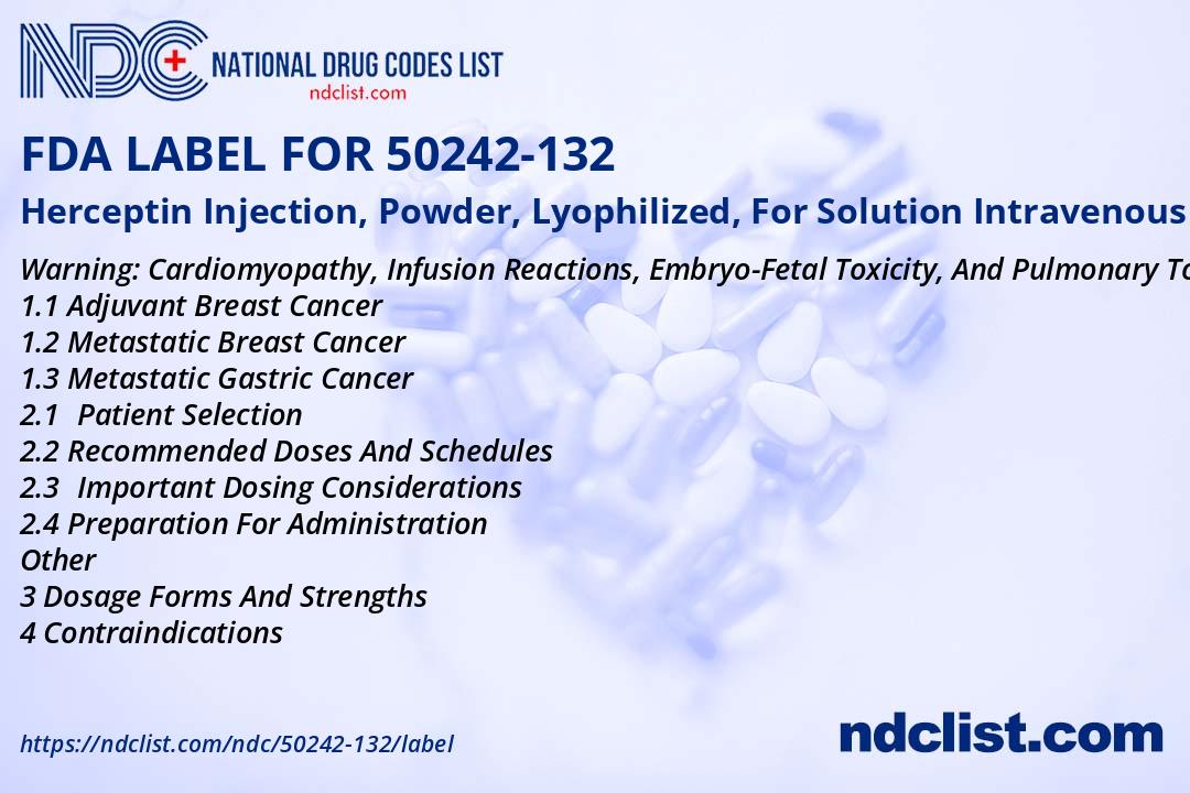 Herceptin FDA Label - NDC 50242-132