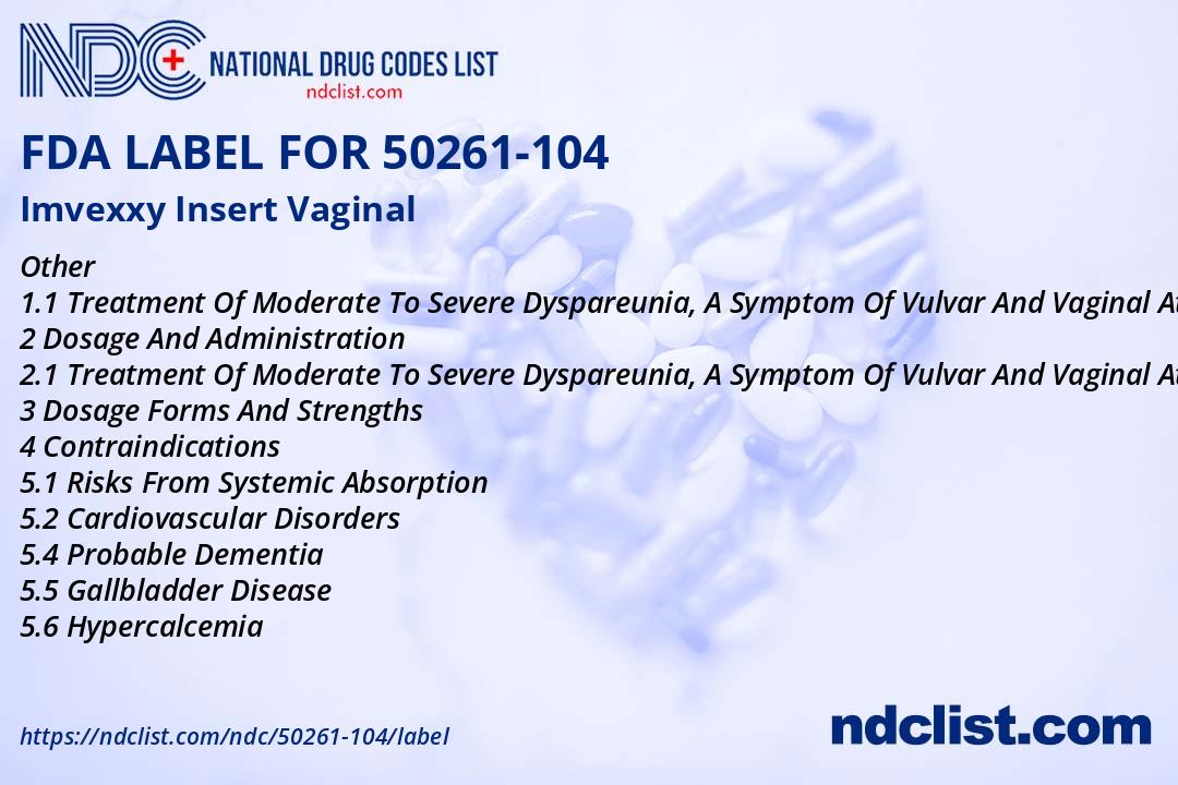 FDA Label for Imvexxy Insert Vaginal - Indications, Usage & Precautions