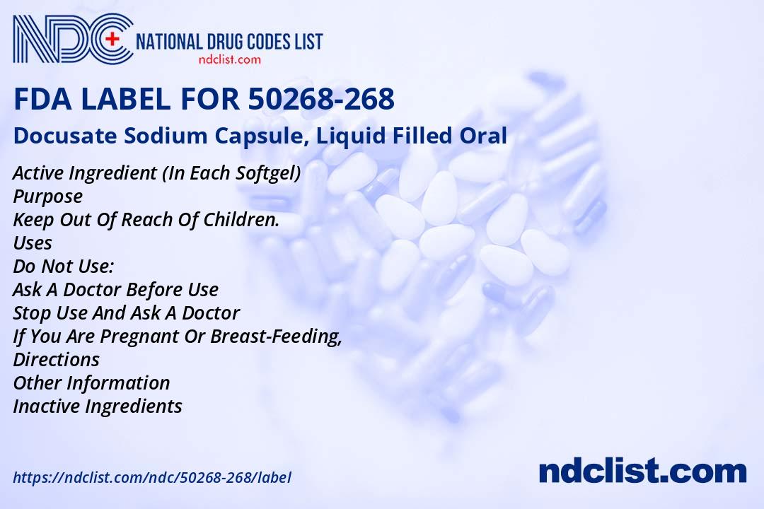 FDA Label for Docusate Sodium Capsule, Liquid Filled Oral - Indications ...