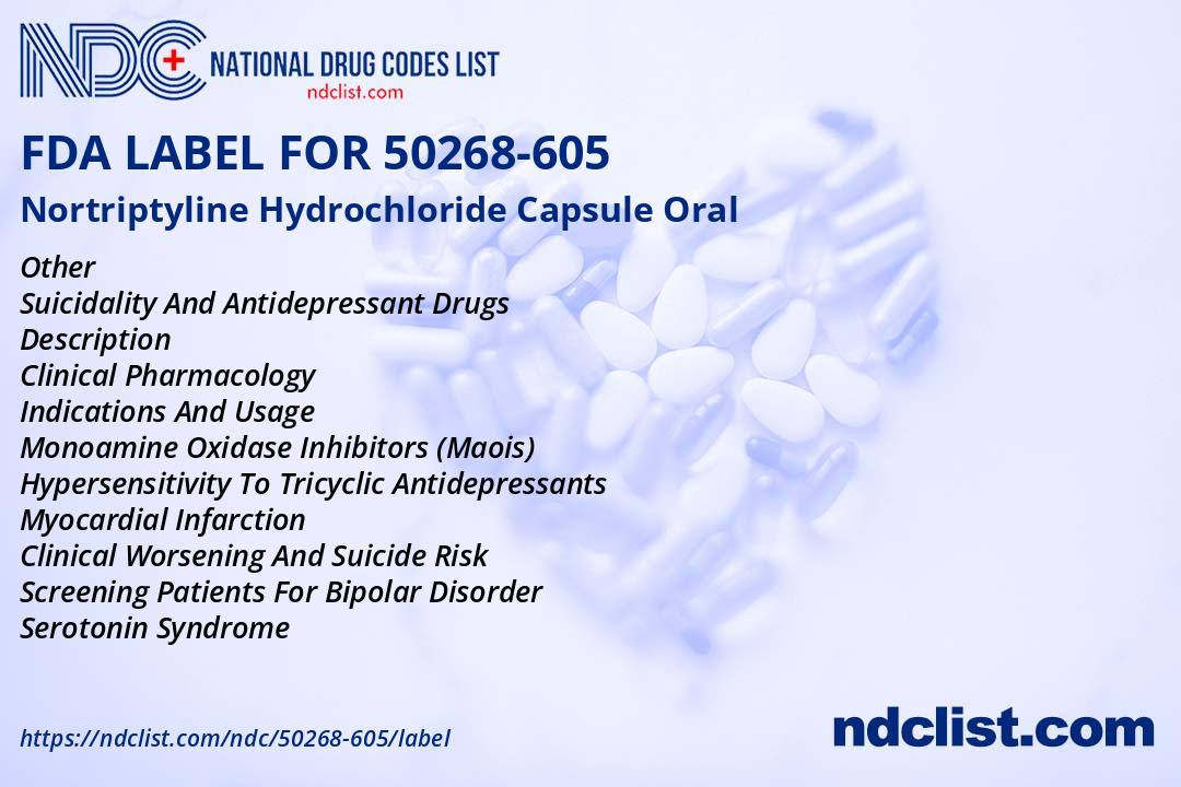 FDA Label for Nortriptyline Hydrochloride Capsule Oral - Indications ...