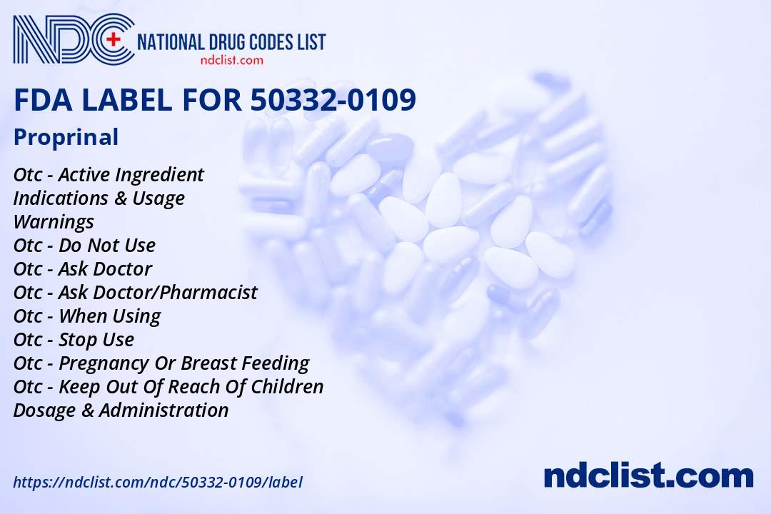Proprinal - FDA Label NDC 50332-0109
