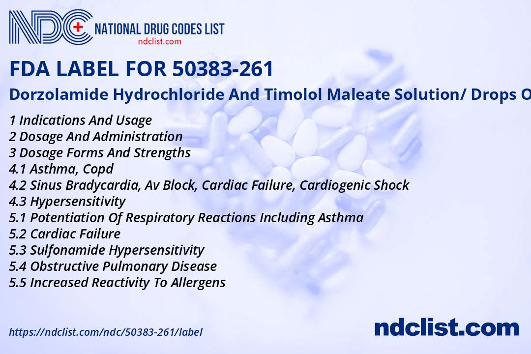 FDA Label for Dorzolamide Hydrochloride And Timolol Maleate Solution ...