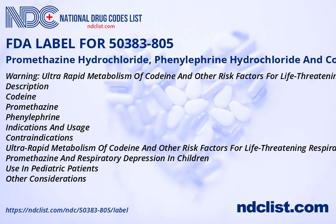 FDA Label for Promethazine Hydrochloride, Phenylephrine Hydrochloride ...