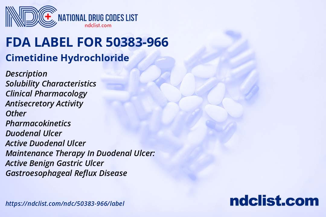 FDA Label for Cimetidine Hydrochloride - Indications, Usage & Precautions
