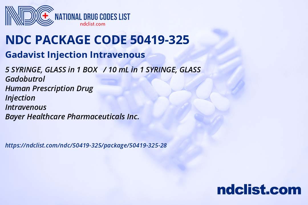 NDC Package 50419-325-28 Gadavist Injection Intravenous