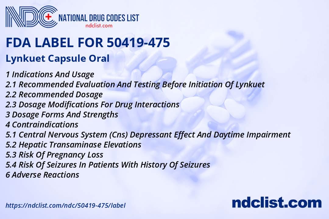 Lynkuet Capsule - FDA Label NDC 50419-475