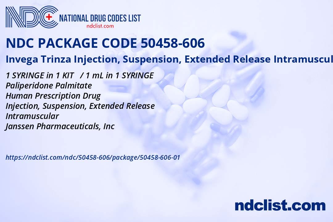 NDC Package 50458-606-01 Invega Trinza Injection, Suspension, Extended ...