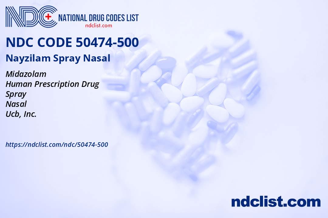 NDC 50474-500 Nayzilam Spray Nasal