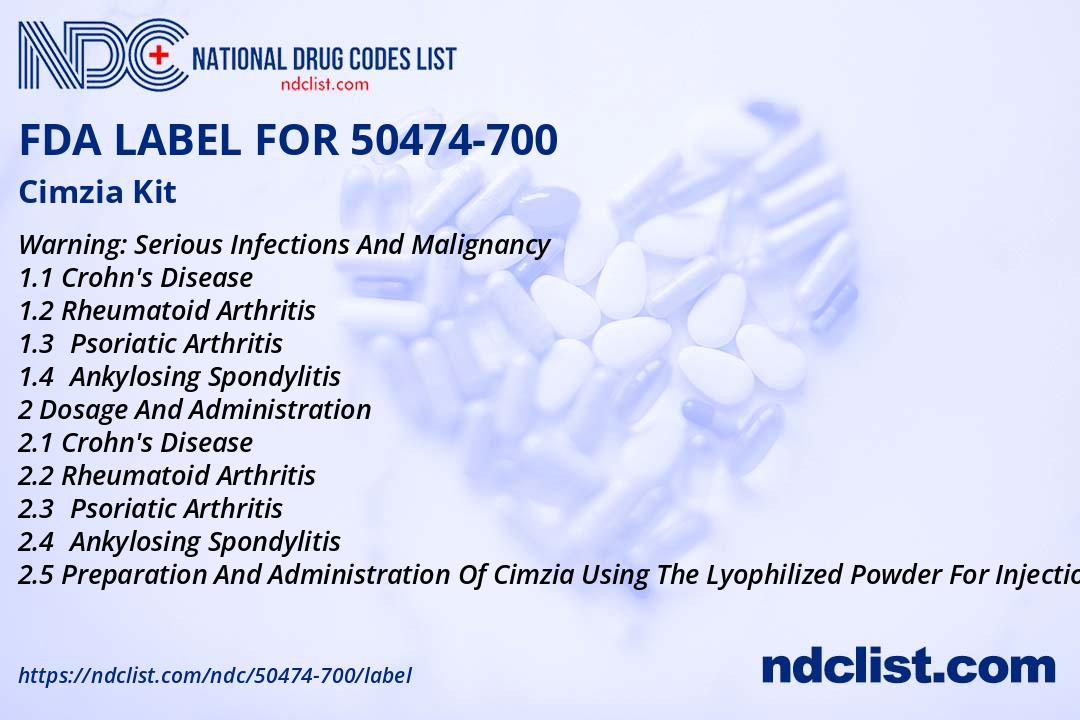 Cimzia Kit- FDA Label NDC50474-700