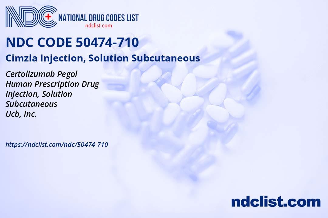 NDC 50474-710 Cimzia Injection, Solution Subcutaneous