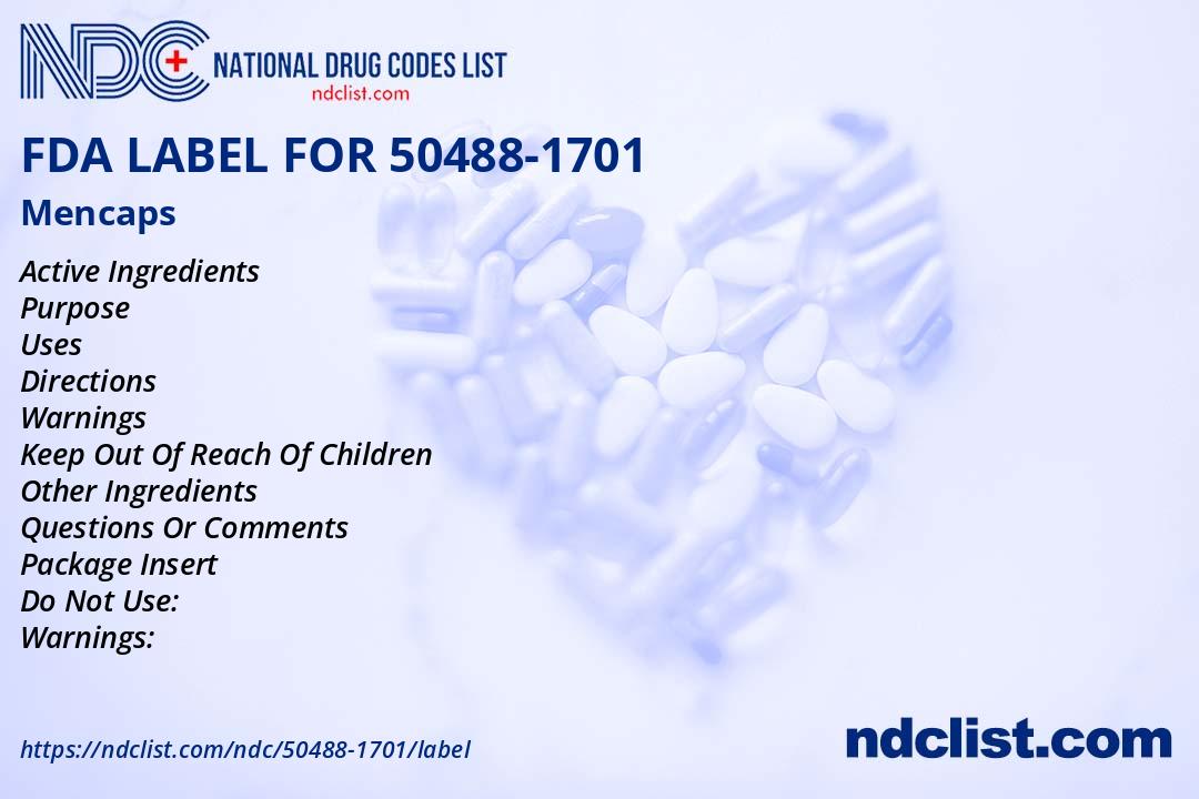 Mencaps- FDA Label NDC50488-1701
