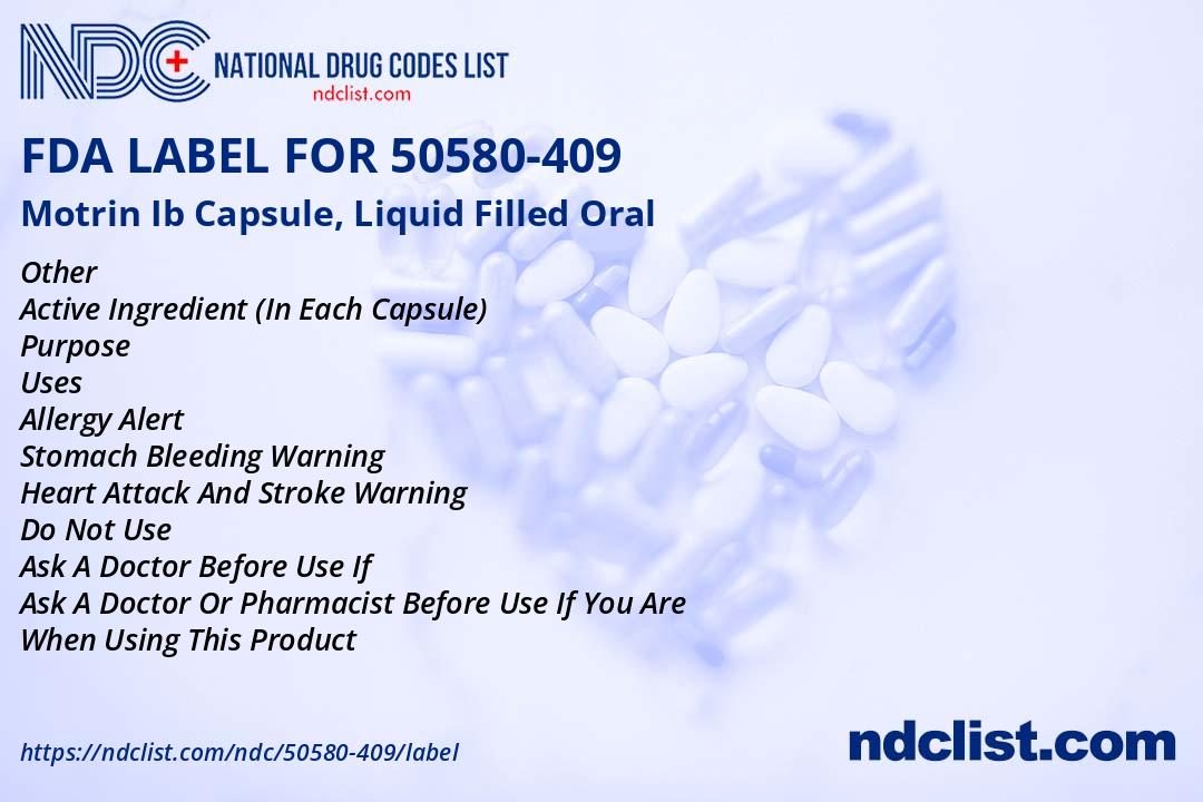 FDA Label for Motrin Ib Capsule, Liquid Filled Oral - Indications ...