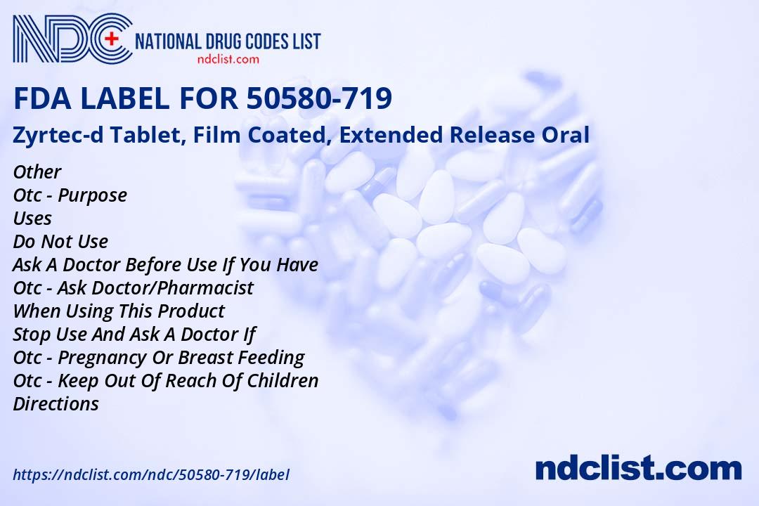 FDA Label for Zyrtec-d Tablet, Film Coated, Extended Release Oral ...
