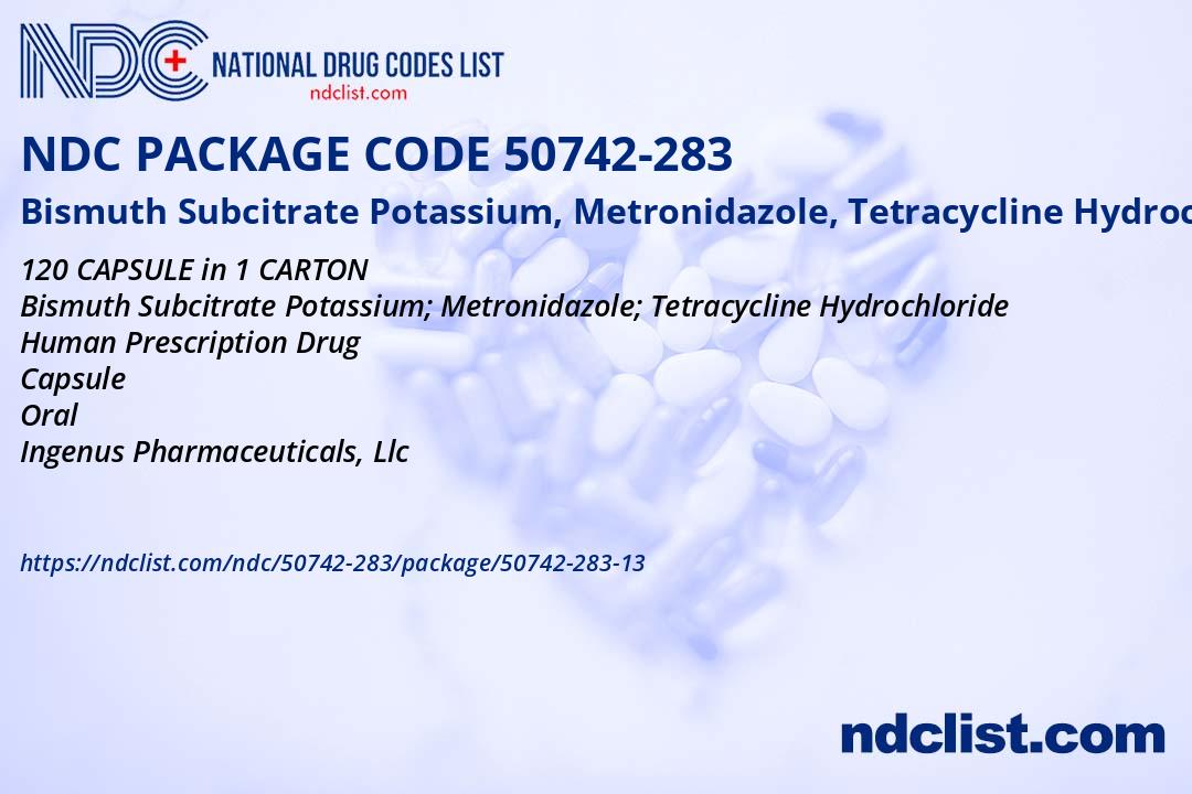 Bismuth Subcitrate Potassium, M NDC Package 50742-283-13