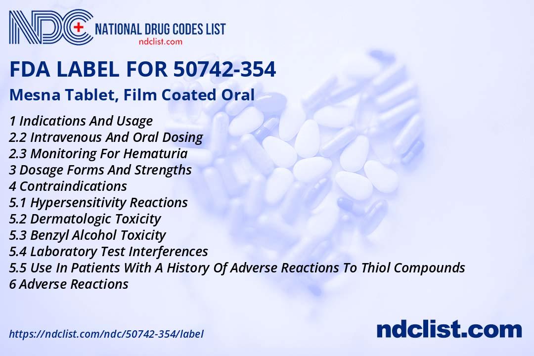 FDA Label for Mesna Tablet, Film Coated Oral - Indications, Usage ...