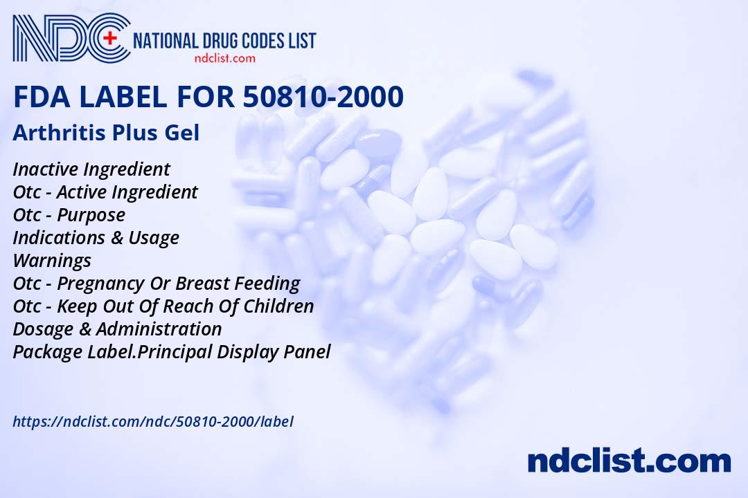 Arthritis Plus Gel- FDA Label NDC50810-2000