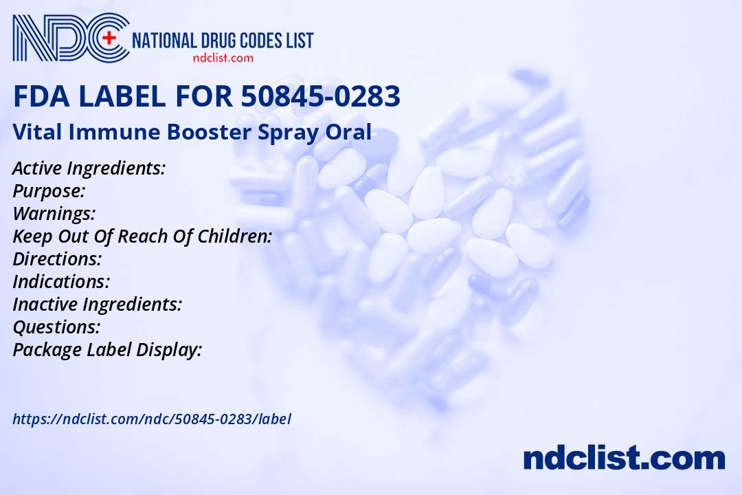FDA Label for Vital Immune Booster Spray Oral - Indications, Usage ...