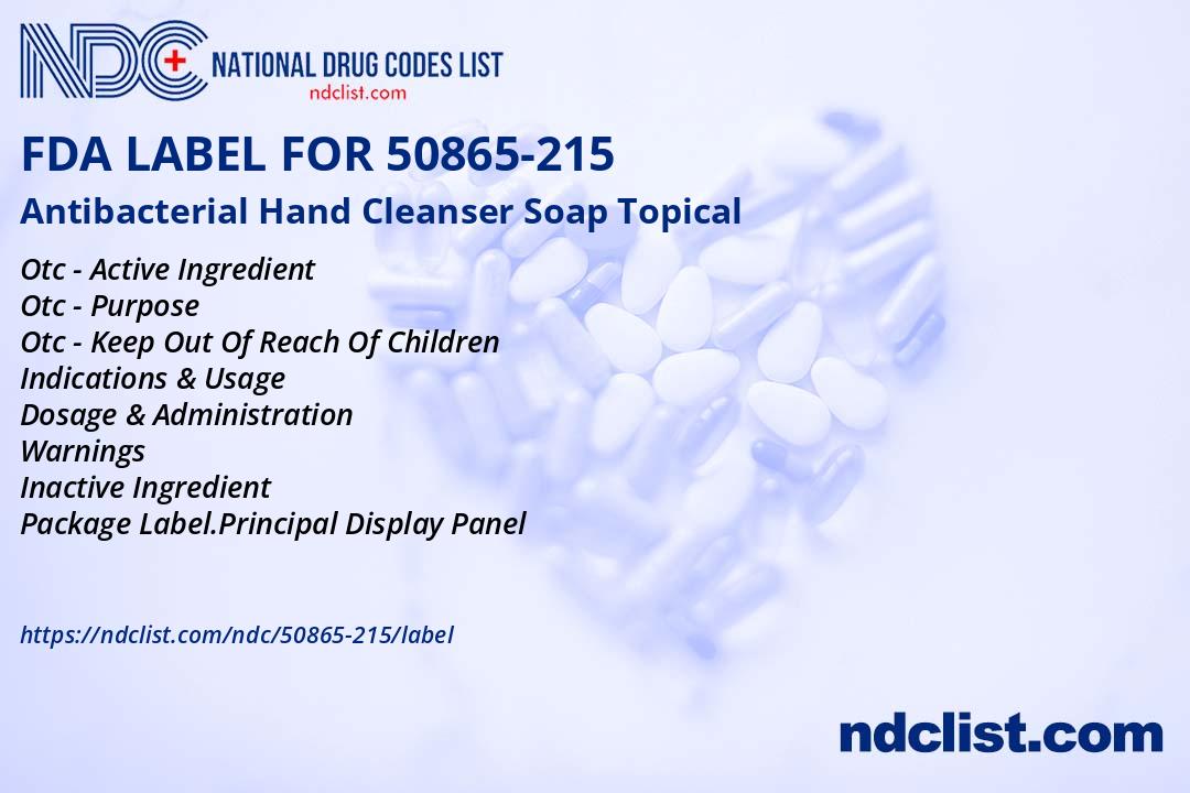 FDA Label for Antibacterial Hand Cleanser Soap Topical - Indications ...