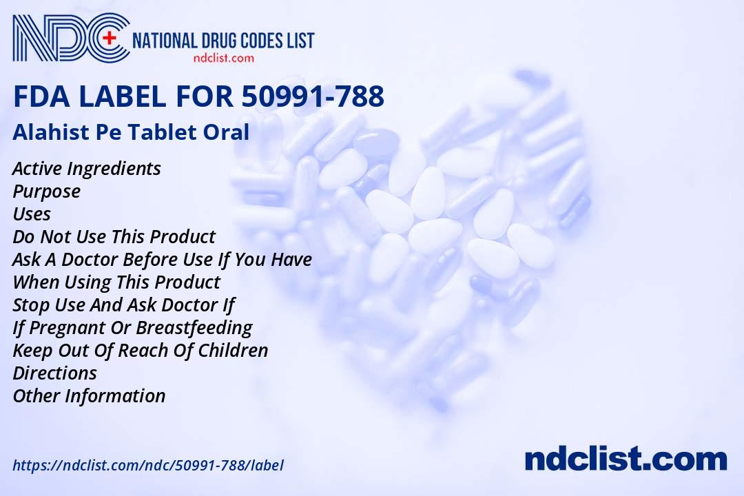 FDA Label for Alahist Pe Tablet Oral - Indications, Usage & Precautions
