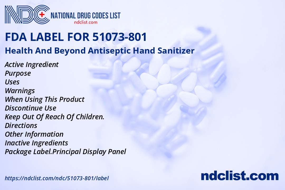 FDA Label for Health And Beyond Antiseptic Hand Sanitizer - Indications ...