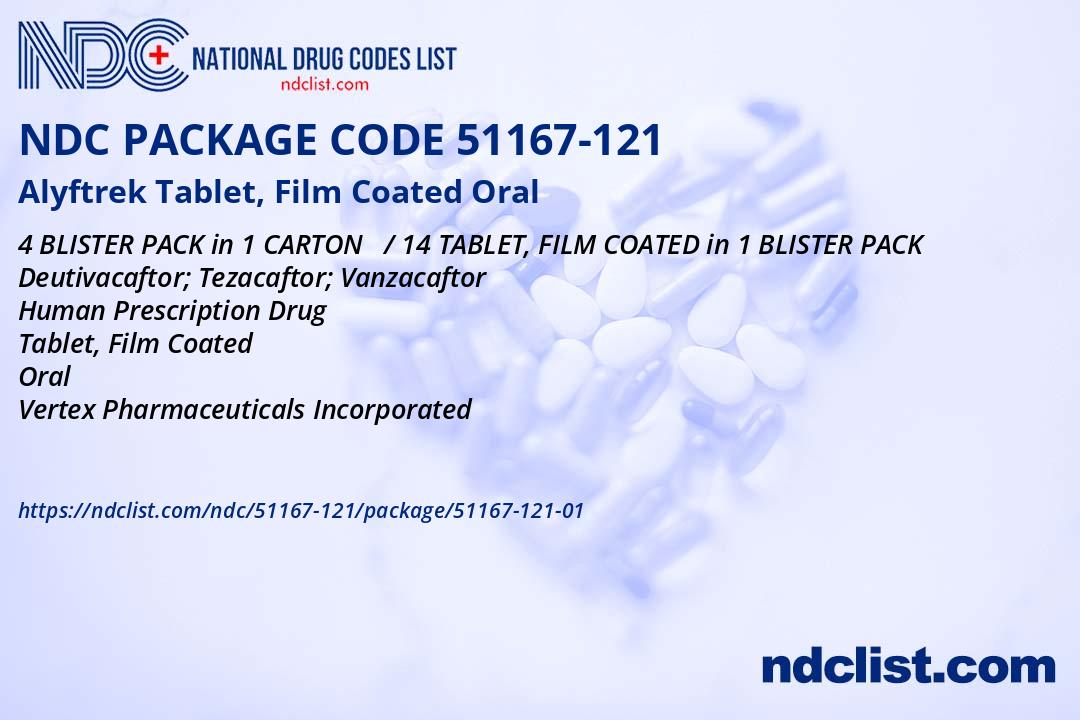 Alyftrek Tablet, Film Coated- NDC51167-121-01