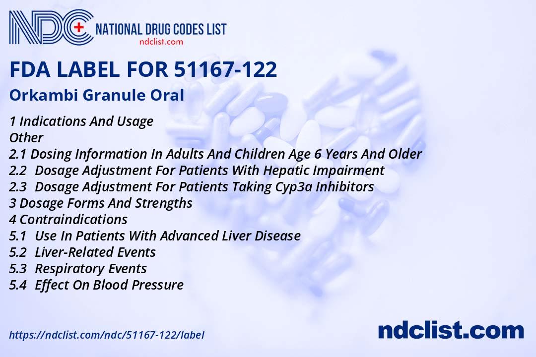 Orkambi Granule FDA Label - NDC 51167-122