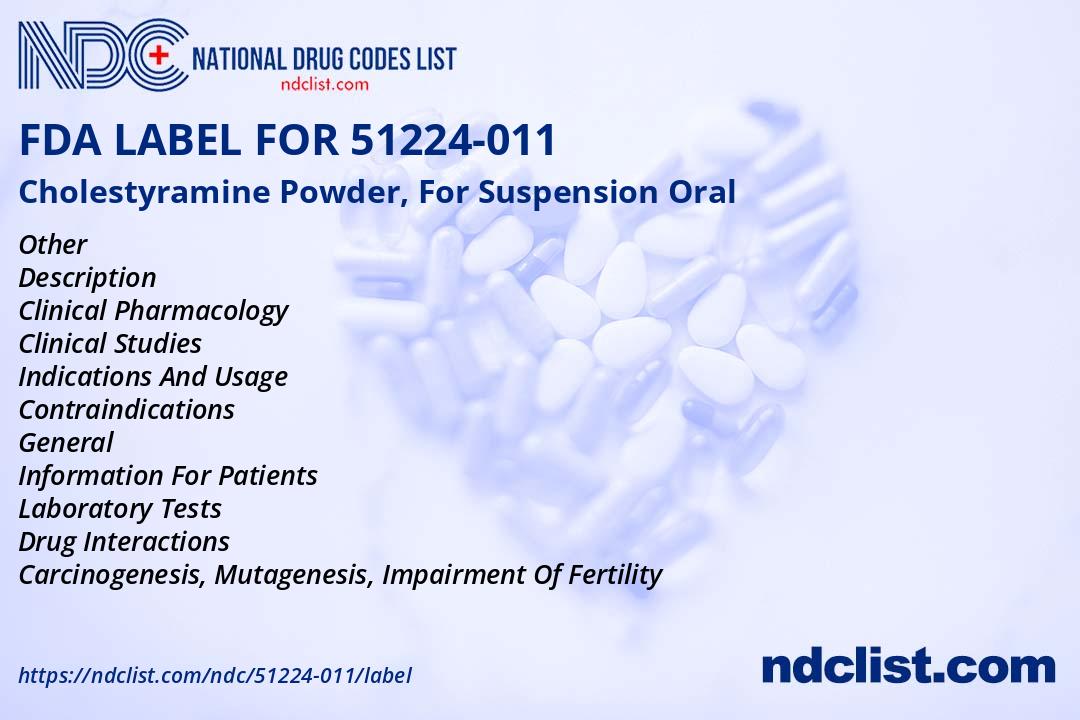FDA Label for Cholestyramine Powder, For Suspension Oral - Indications ...