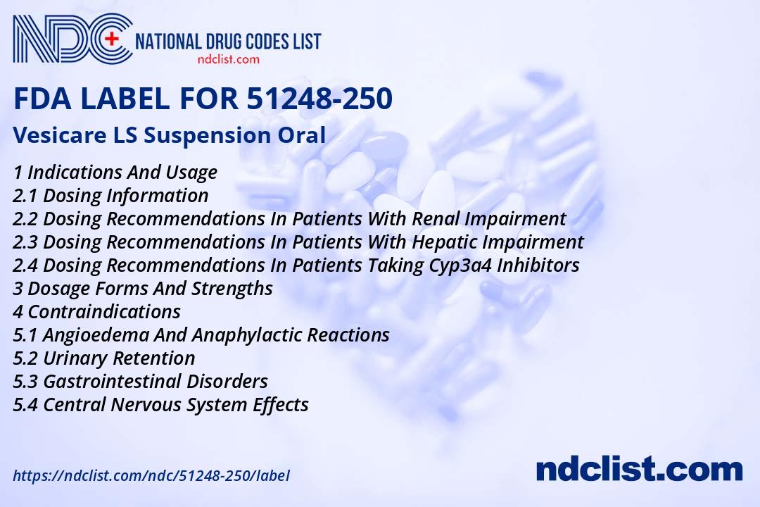 FDA Label for Vesicare LS Suspension Oral - Indications, Usage ...