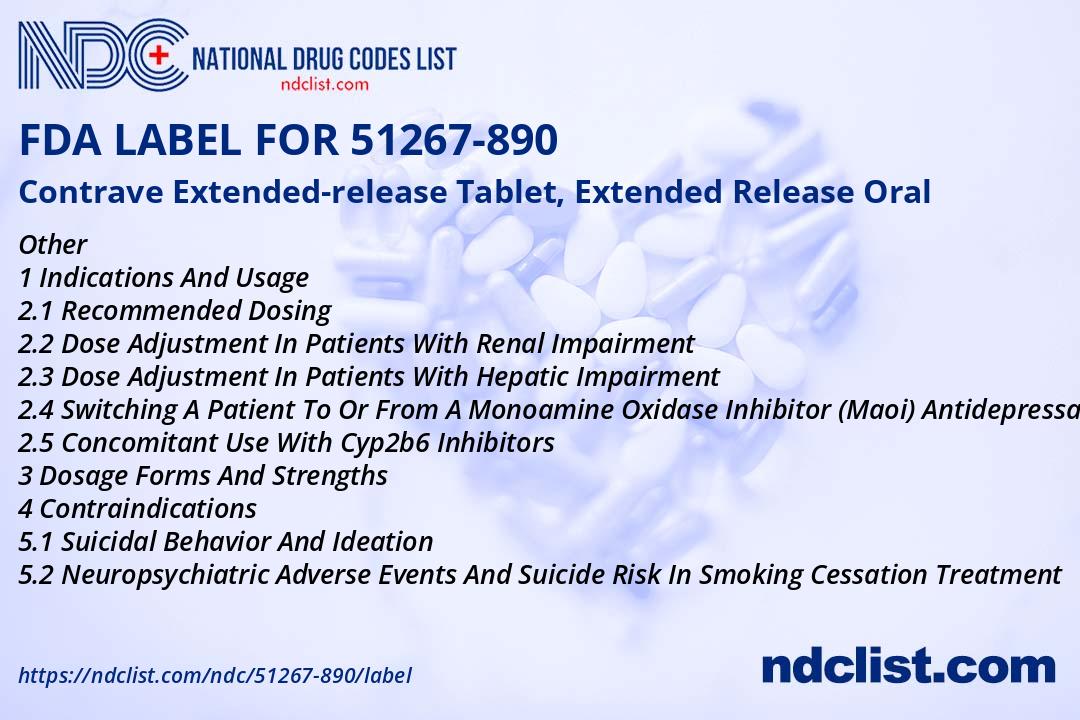 FDA Label for Contrave Extended-release Tablet, Extended Release Oral ...