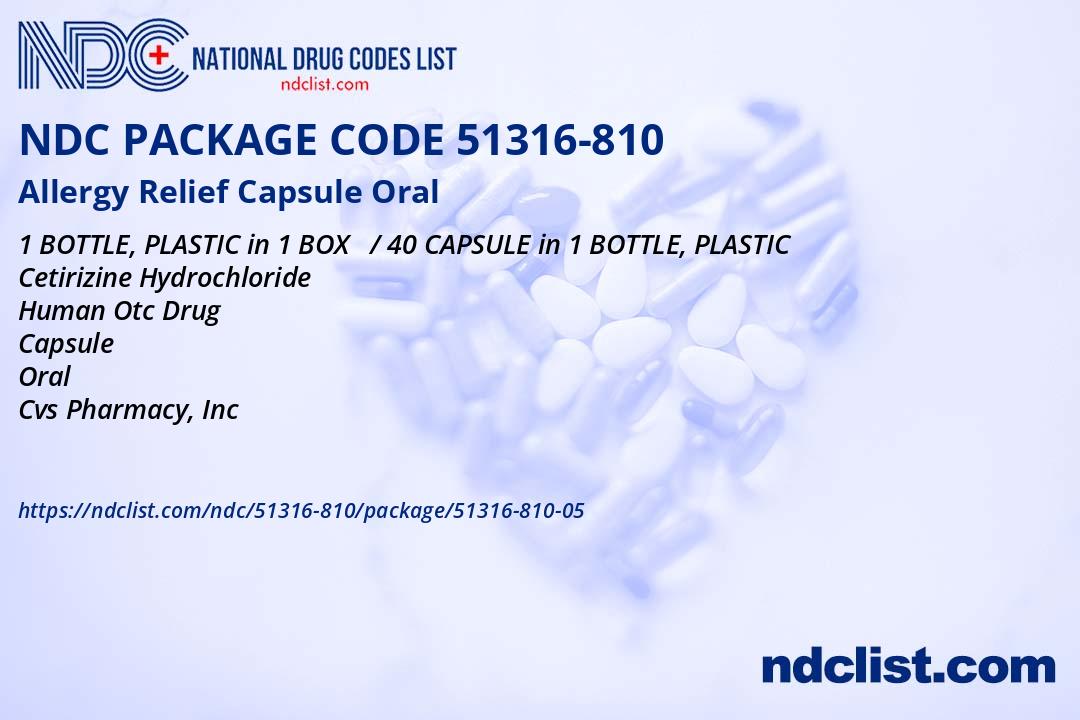 Allergy Relief Capsule- NDC51316-810-05