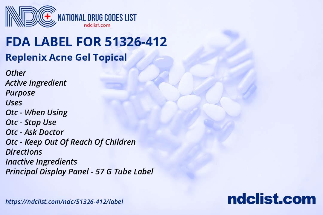 Replenix Acne Gel- FDA Label NDC51326-412