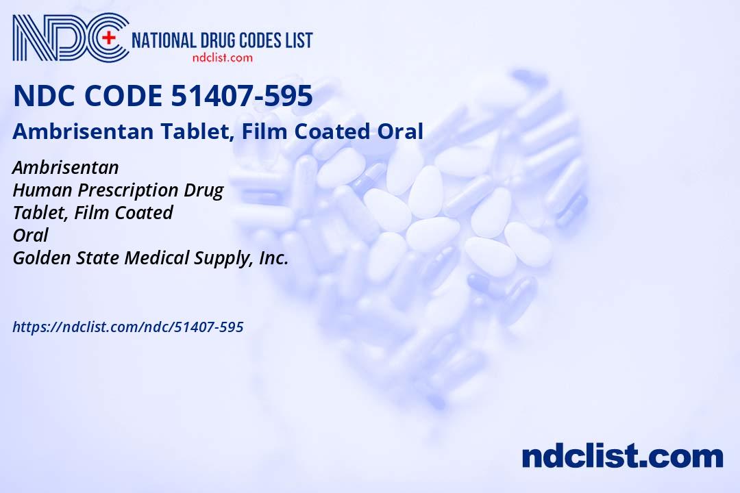 NDC 51407-595 Ambrisentan Tablet, Film Coated Oral